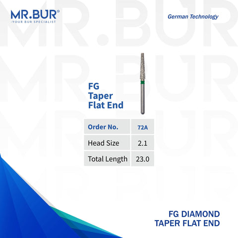 The Best Taper Flat End Coarse Diamond Bur FG | MR. BUR – Mr Bur