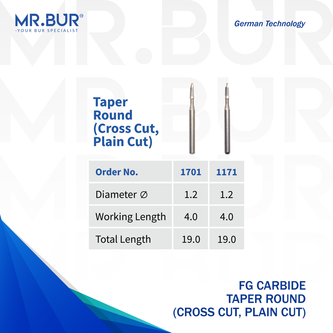 The Best Taper Round End Carbide Dental Bur FG (Cross Cut and Plain Cut ...