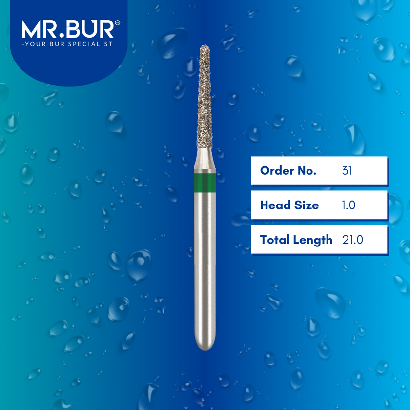 Taper Round End Coarse chamfer Diamond Bur FG | MR. BUR – Mr Bur