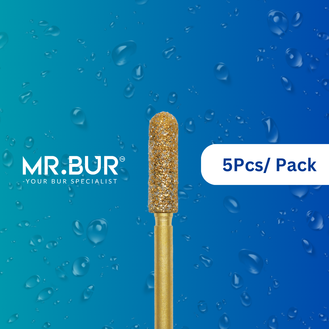 Mr. Bur Gold Cylinder Round End Short Diamond Bur FG 5pcs in US – Mr Bur