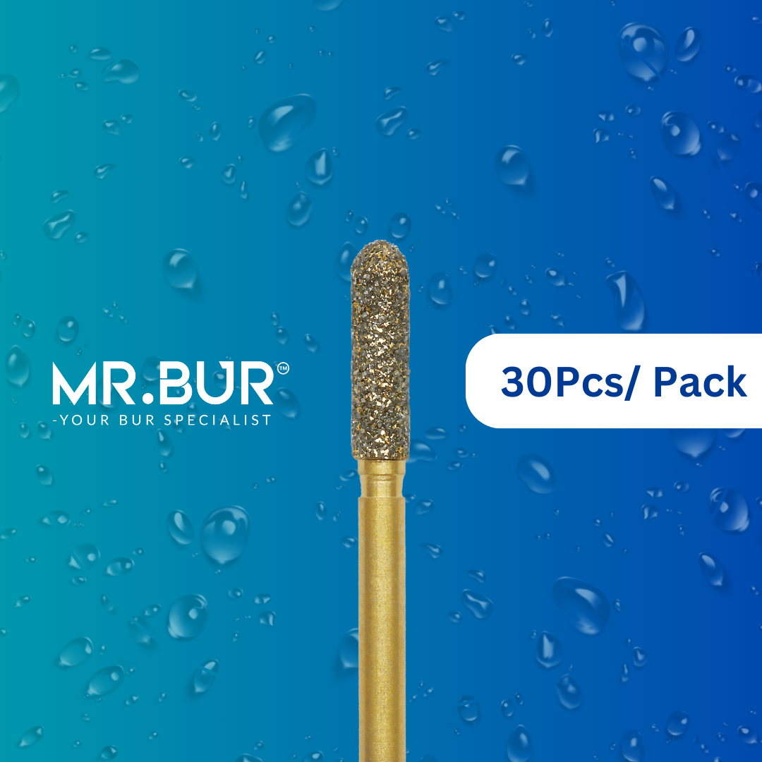 The Best Gold Cylinder Round End Diamond Bur FG 30pcs | MR. BUR – Mr Bur