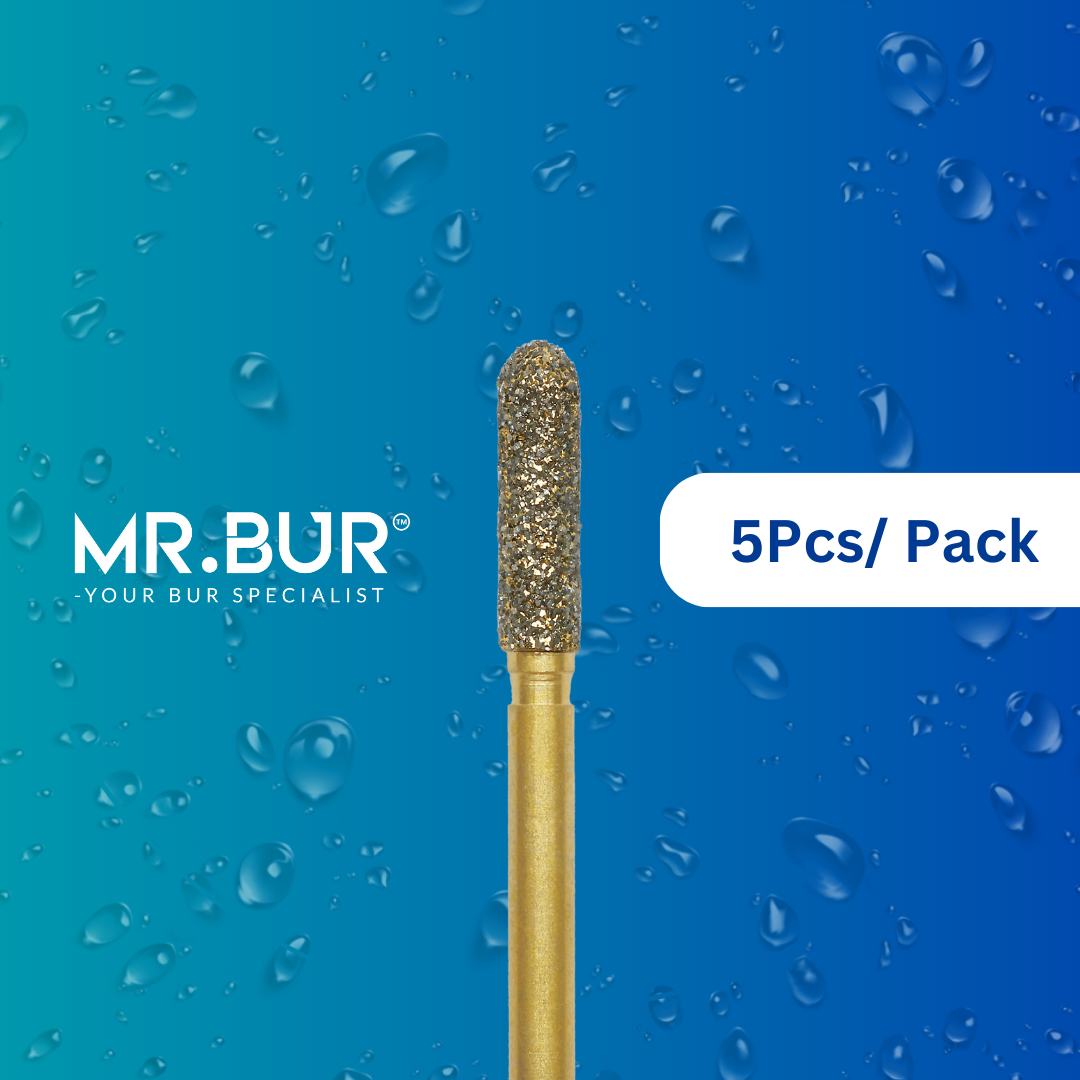 The Best Gold Cylinder Round End Diamond Bur FG 5pcs | MR. BUR – Mr Bur