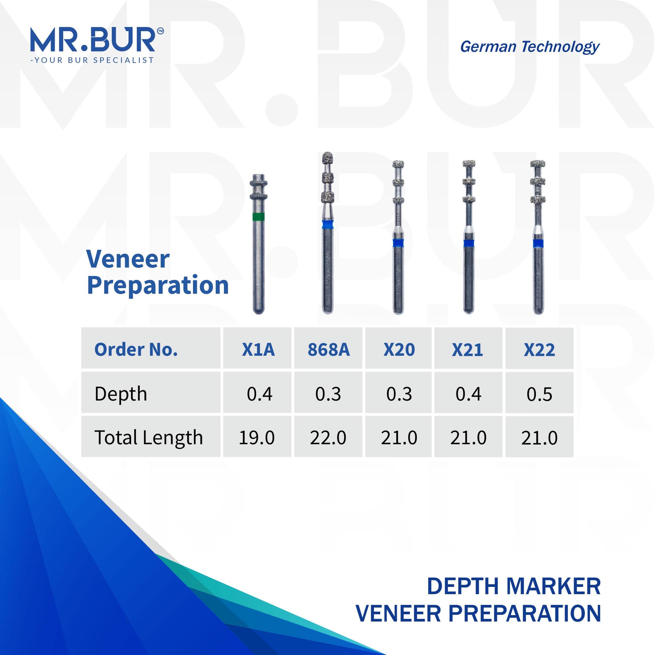 The Best Depth Marker Veneer Preparation Diamond Bur FG | MR. BUR – Mr Bur