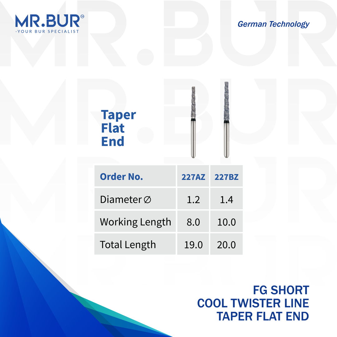 The Best Spiral Cool Cut Taper Flat End Super Coarse Diamond Bur Short ...