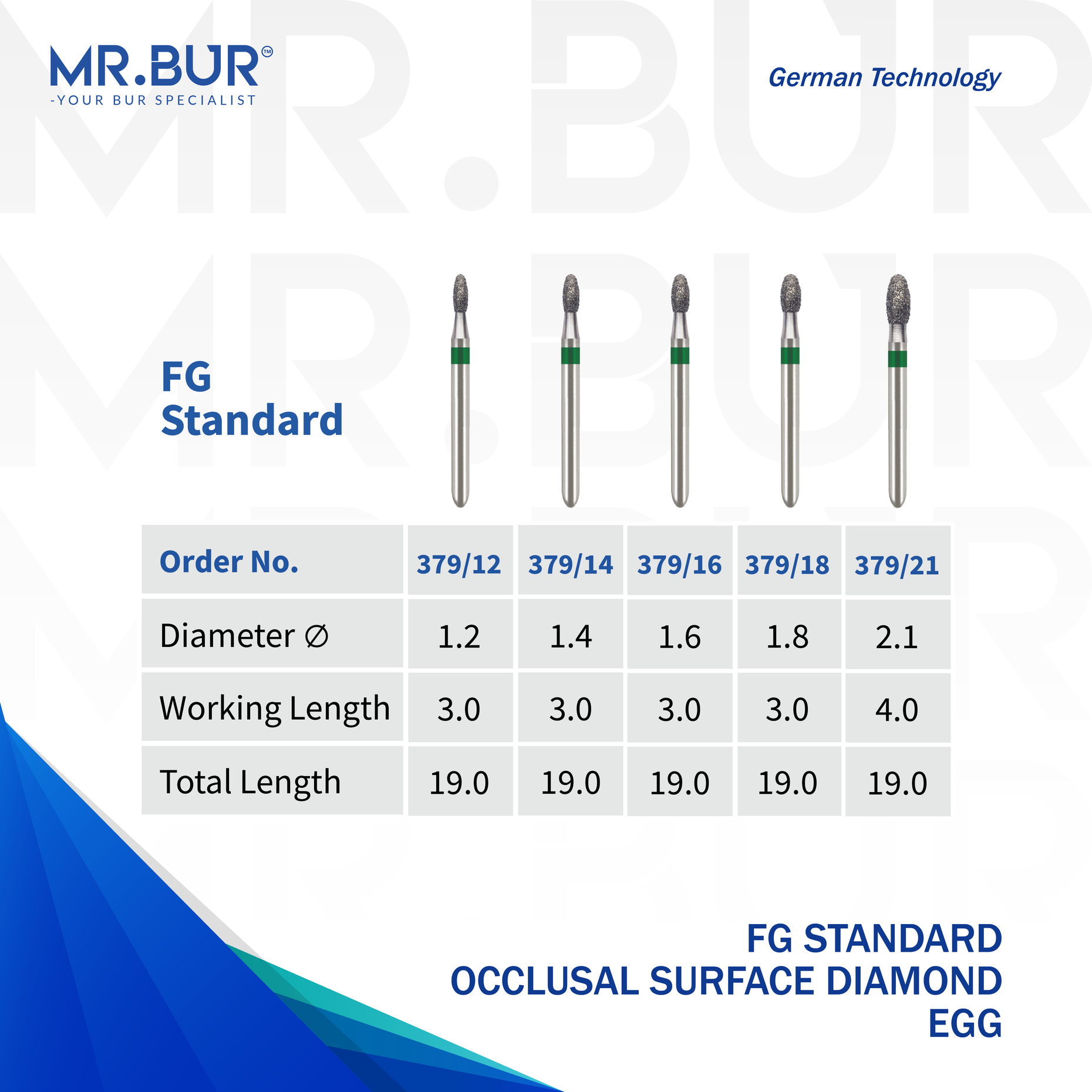 Occlusal Surface Reduction Series Coarse Diamond Bur FG | MR. BUR – Mr Bur