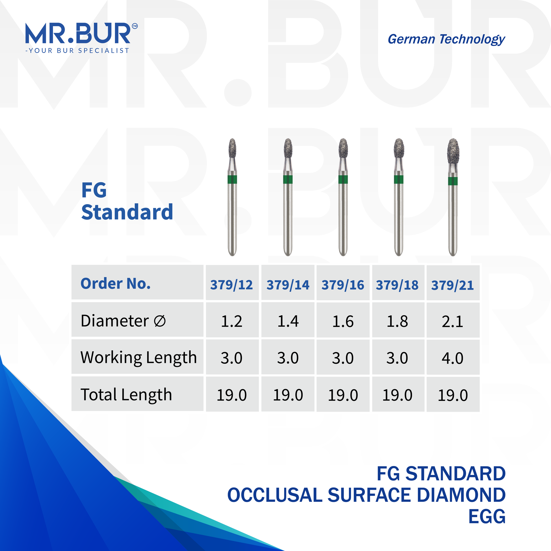 Occlusal Surface Reduction Series Coarse Diamond Bur FG | MR. BUR – Mr Bur
