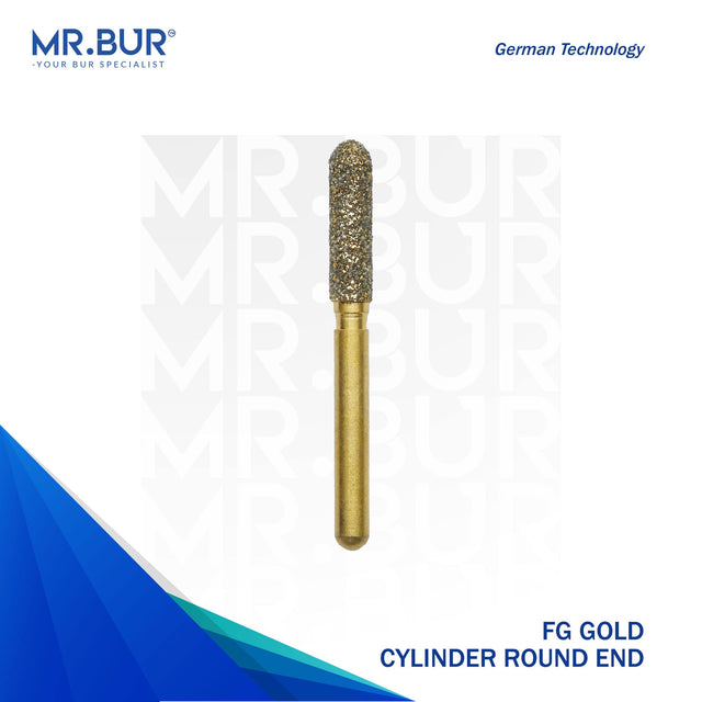 The Best Gold Cylinder Round End Diamond Bur FG | MR. BUR – Mr Bur