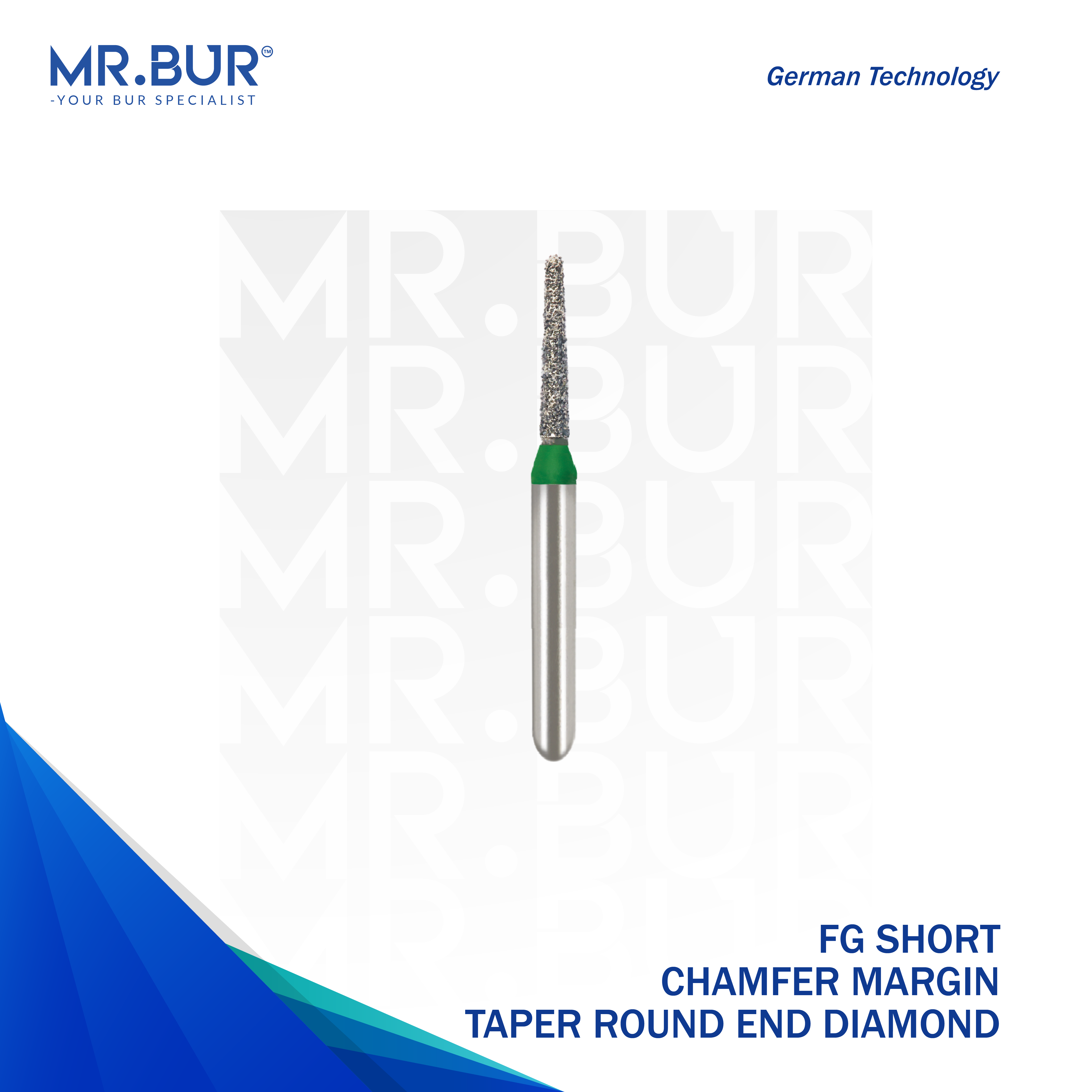 Mini Taper Round End Coarse Chamfer Diamond Bur FG | MR. BUR – Mr Bur
