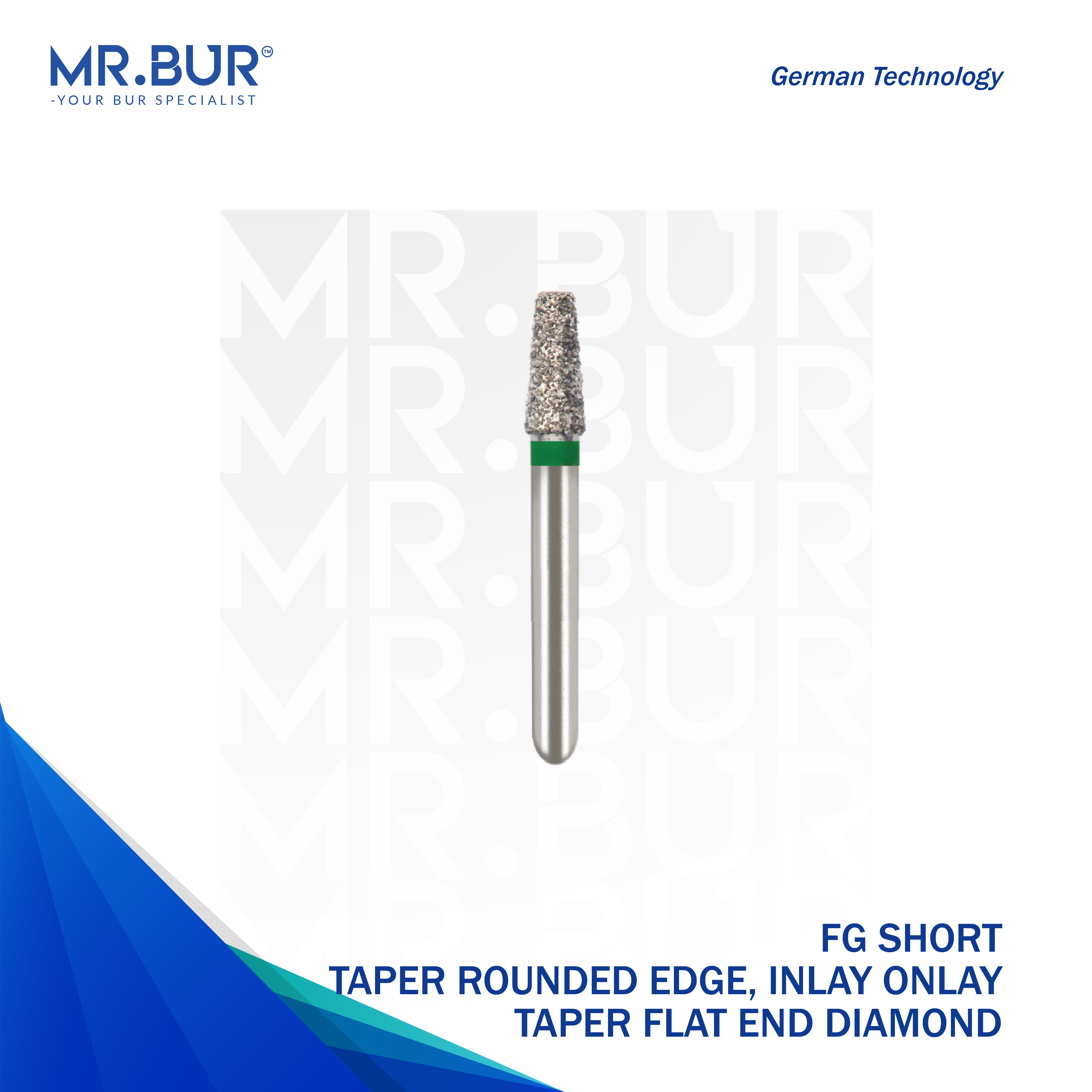 The Best Mini Taper Flat End Coarse Inlay Onlay Diamond Bur FG | MR ...