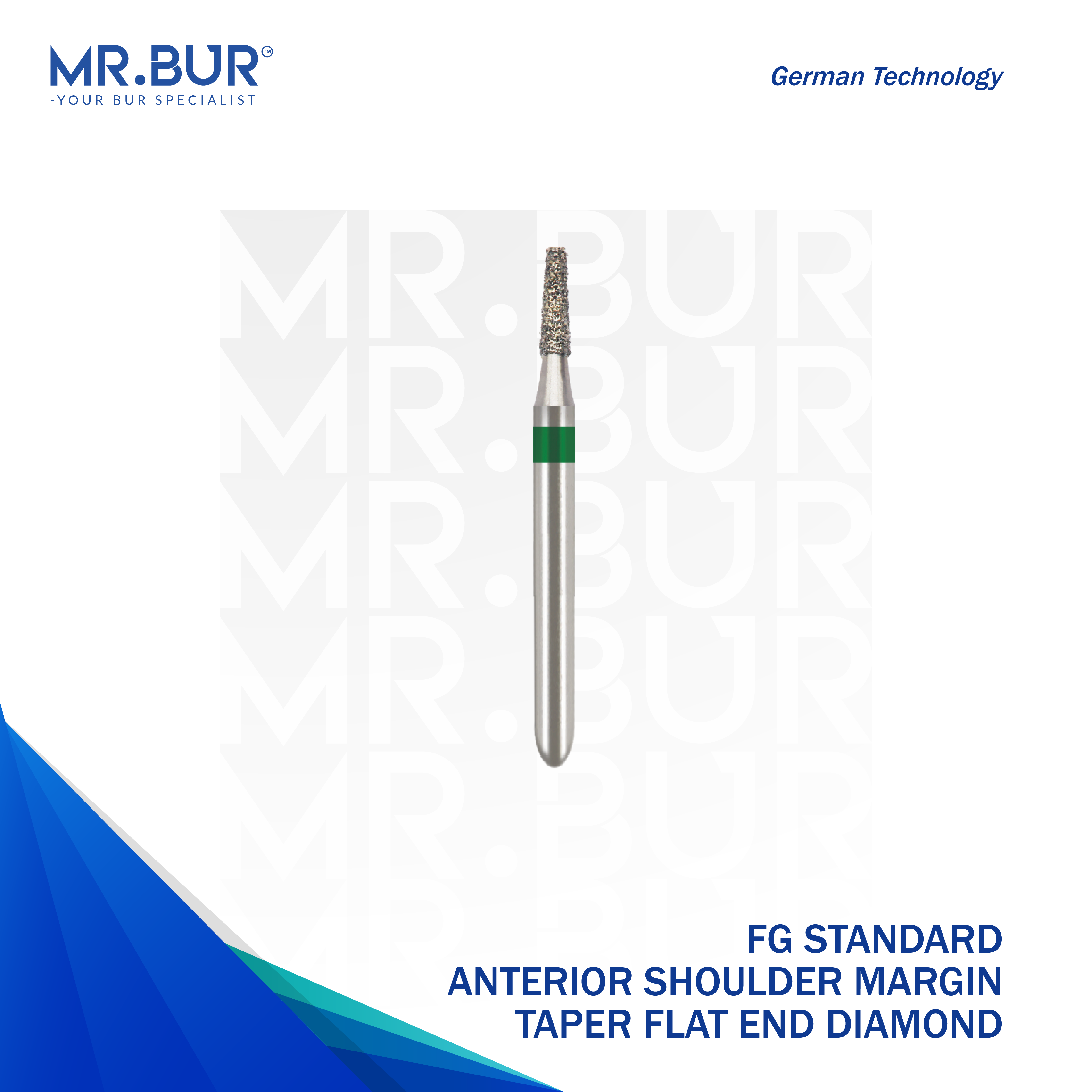The Best Taper Flat End Coarse Diamond Bur FG | MR. BUR – Mr Bur