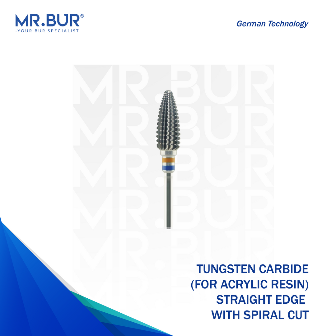 Straight Edge With Spiral Cut Tungsten Carbide For Acrylic Resin | MR ...