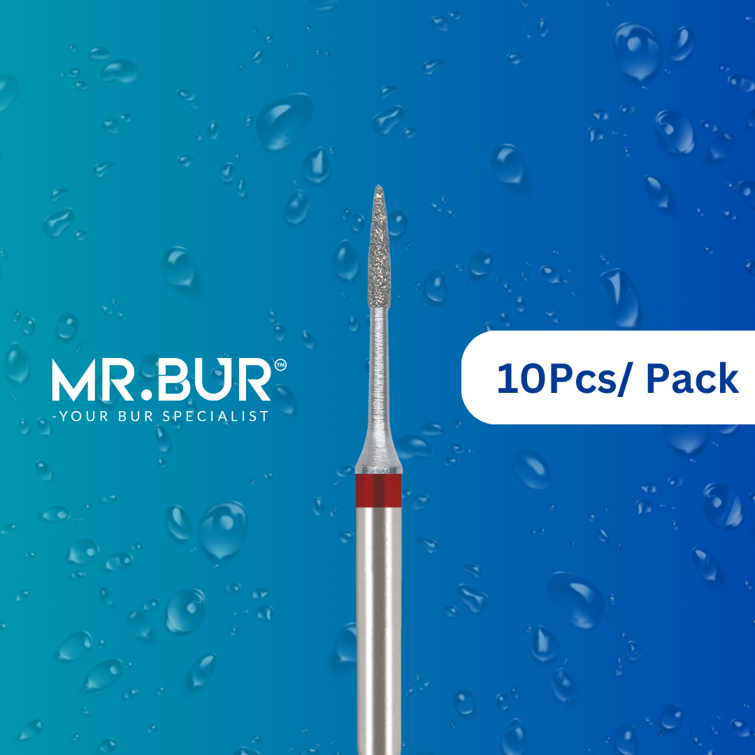 The Best Fine Grit Pre-Polishing Long Neck Flame Diamond Bur FG | MR ...