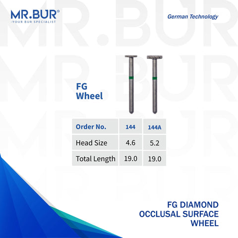 Occlusal Surface Reduction Wheel Coarse Diamond Bur FG | MR. BUR – Mr Bur