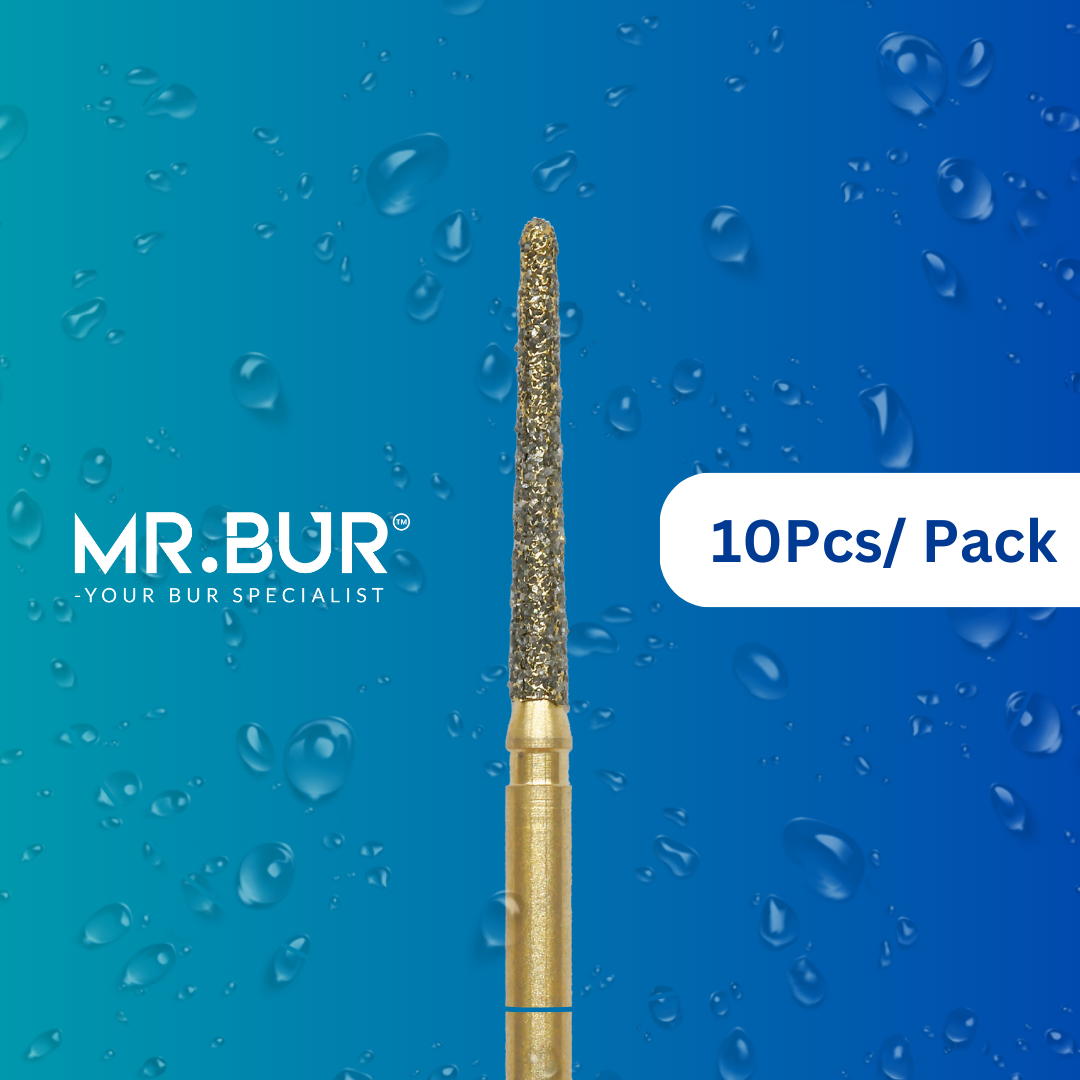 The Best Gold Taper Round End Diamond Bur Short FG | MR. BUR – Mr Bur